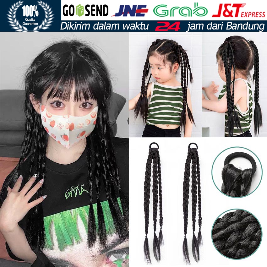 Jual 2PCS/Set Kuda Poni Ganda Tinggi Wanita Puff Kepang Twist Kepang ...