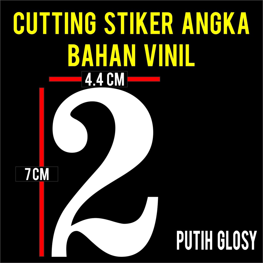 Jual sticker cutting angka warna putih glossy satuan - cutting stiker ...