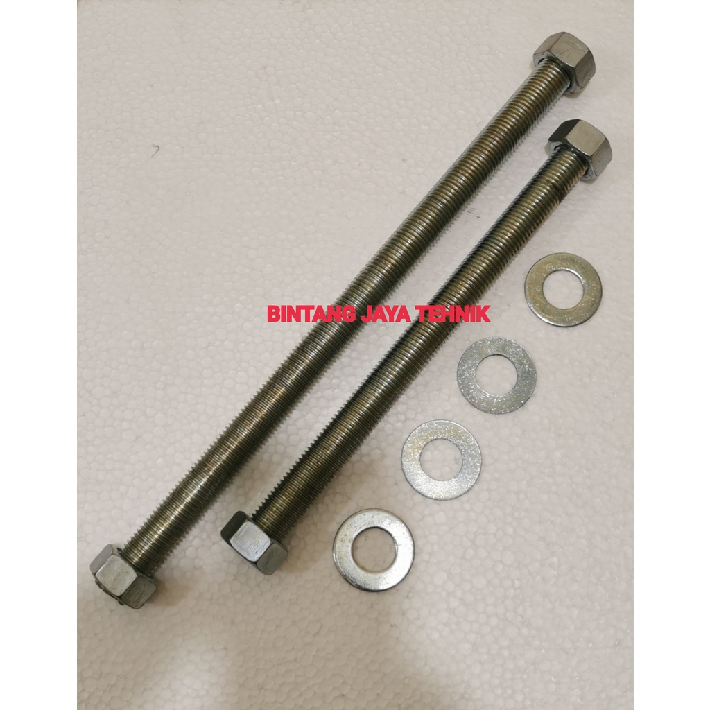 Jual AS DRAT M20 x 40cm + MUR 2pcs + RING PLAT 2pcs / LONG DRAT M20 x ...