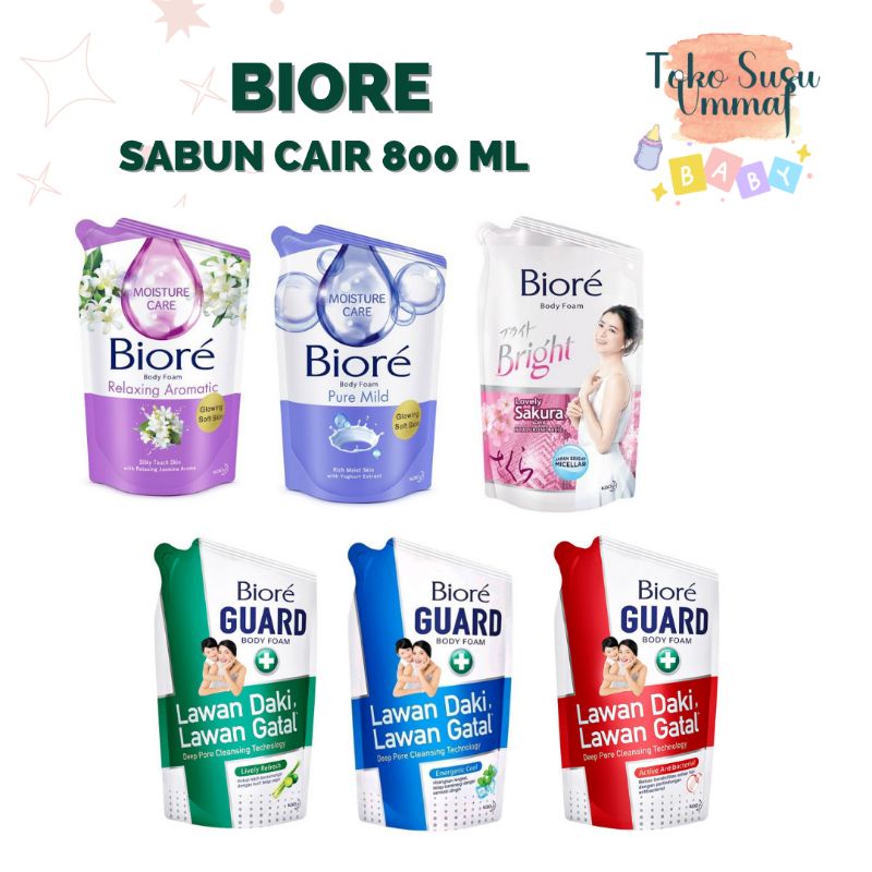 Jual BIORE Sabun Mandi Cair 800ml Biore Sabun Refill 800 ml | Shopee Indonesia