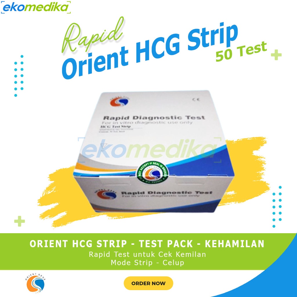 Jual Test Pack Tes Kehamilan HCG Strip ORIENT GENE - HCG Test Strip ISI ...