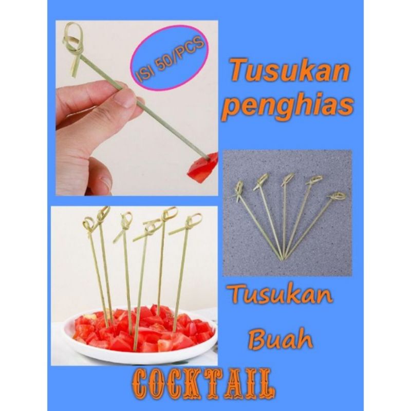 Jual TUSUKAN SATE COKTAIL TUSUK BUAH SIMPUL KONDE ISI 50 PCS | Shopee ...