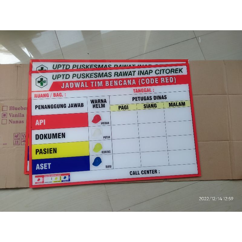 Jual Papan Red Code Akrilik Bisa Dengan Nama Instansi | Shopee Indonesia