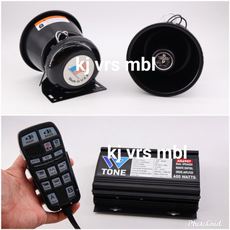 Jual toa sirine ampli 400watt+2 toa 400watt hitam bulat besi | Shopee ...