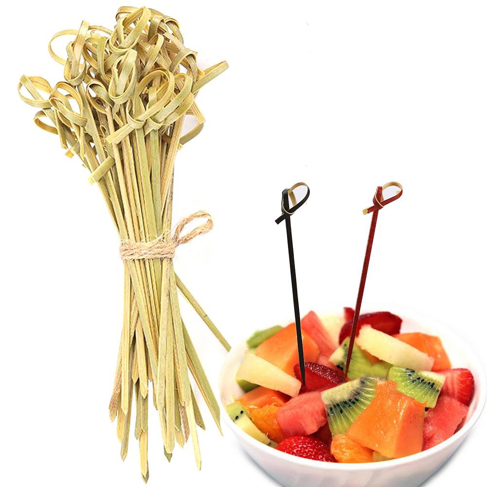 Jual Tusuk Sate Bambu Simpul/Tusuk Cocktail Sandwich Dessert Garnish ...