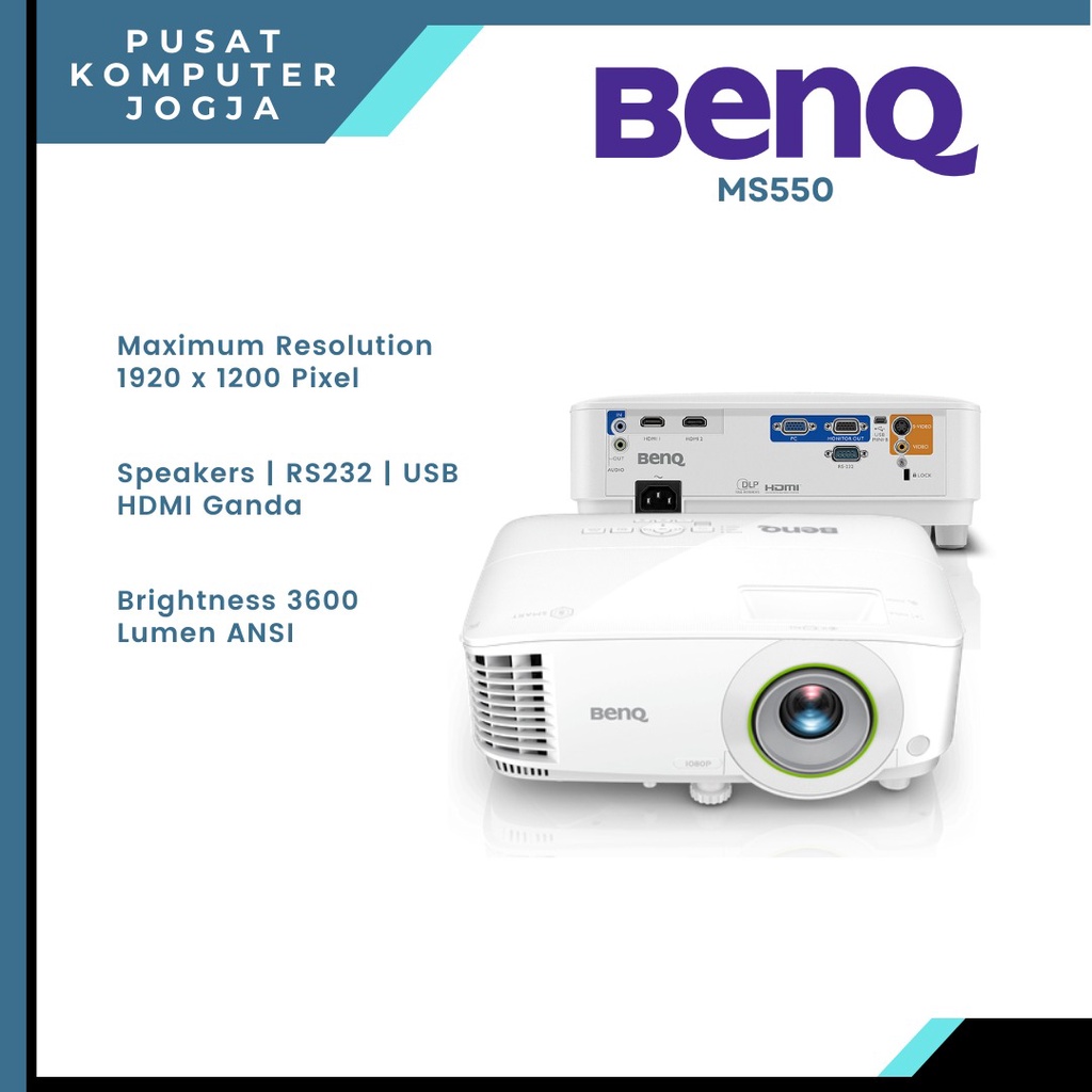 Jual Projector BenQ MS550, SVGA, 3600 Lumens, Dual HDMI, Garansi Resmi ...