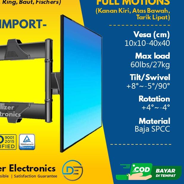 Jual ♥ Bracket TV Swivel 55" 50" 43" 42" 40" 32" 24" Inch | North Bayou ...