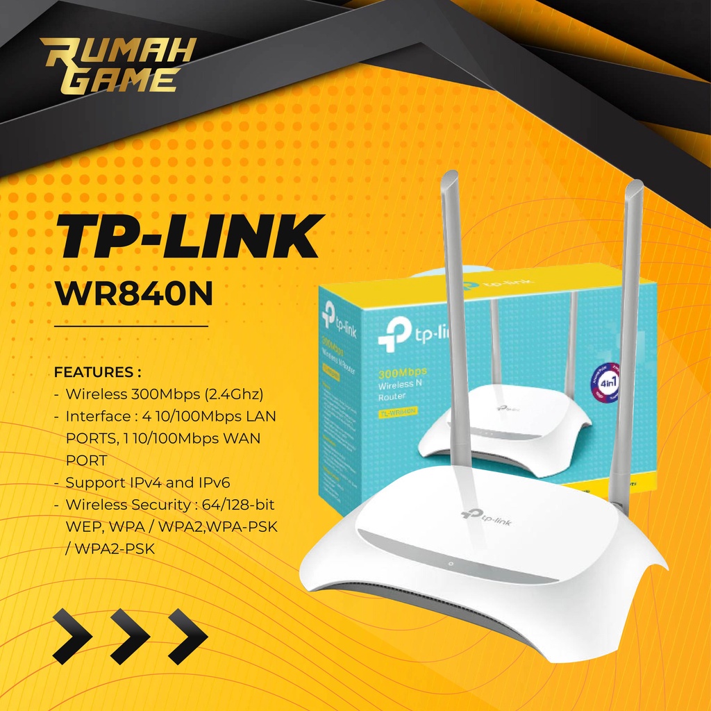 Jual TPLINK TL-WR840N 300MBps Wireless Router Wifi Tp Link 840N ...