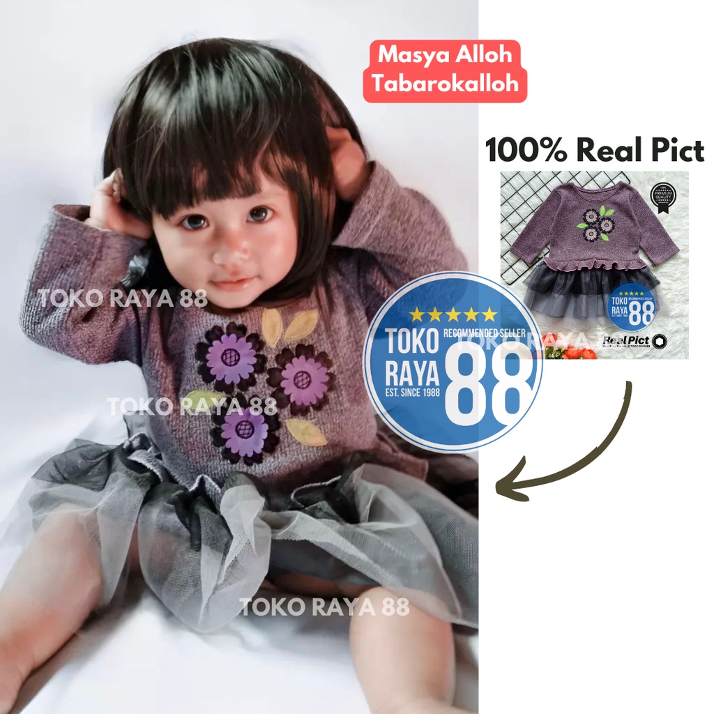 Jual TOKO RAYA 88, Dress Tutu Premium Anak 2 – 3 Tahun, Model 3 Bunga ...