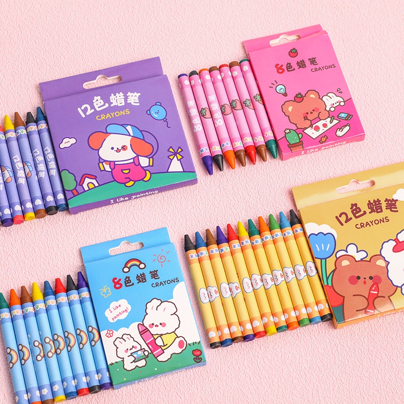 Jual CRAYON MINI ISI 8 DAN 12 MOTIF LUCU / CRAYON MEWARNAI UNTUK ANAK ...