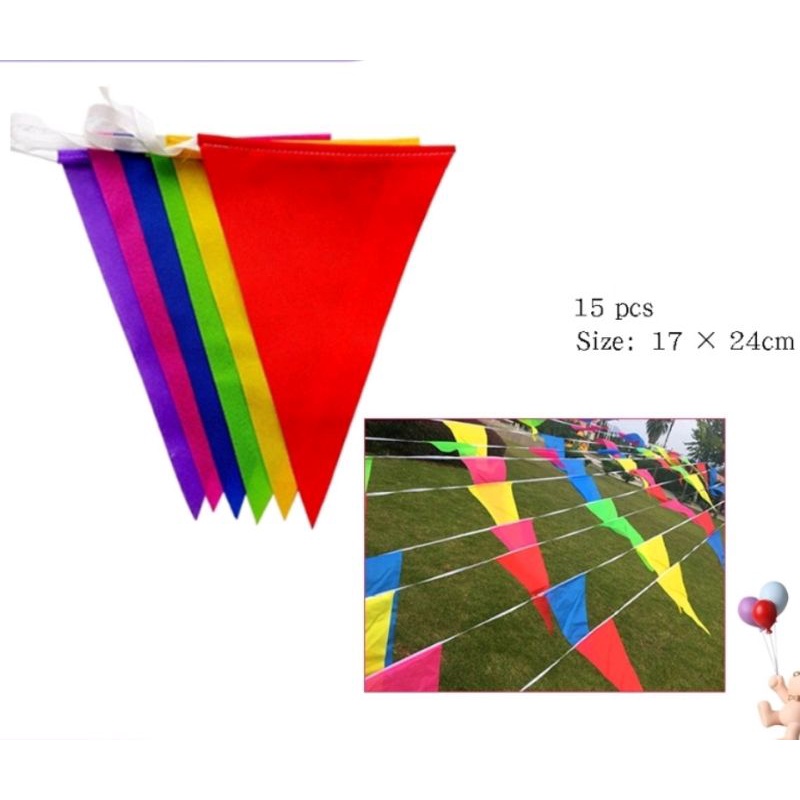 Jual bendera segitiga flag kain hiasan bendera dekorasi, flag warna ...