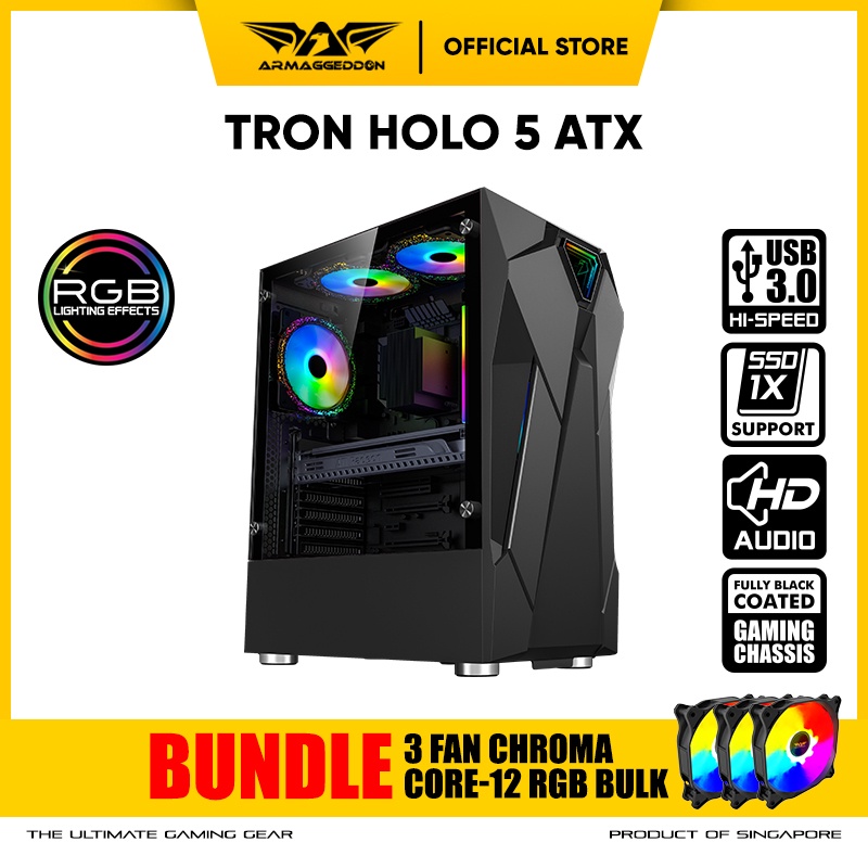 Jual Casing PC Gaming Armaggeddon Tron Holo 5 ATX | RGB Holographic ...