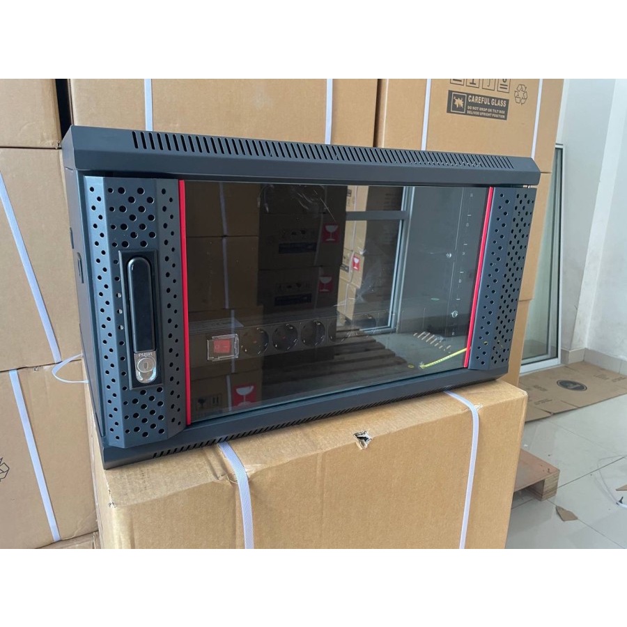 Jual wallmount rack 6U single door / rack server 6U depth 450mm ...