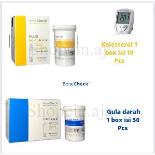 Jual Strip Test Benecheck PLUS Gula / Asam Urat / Kolesterol / Test ...