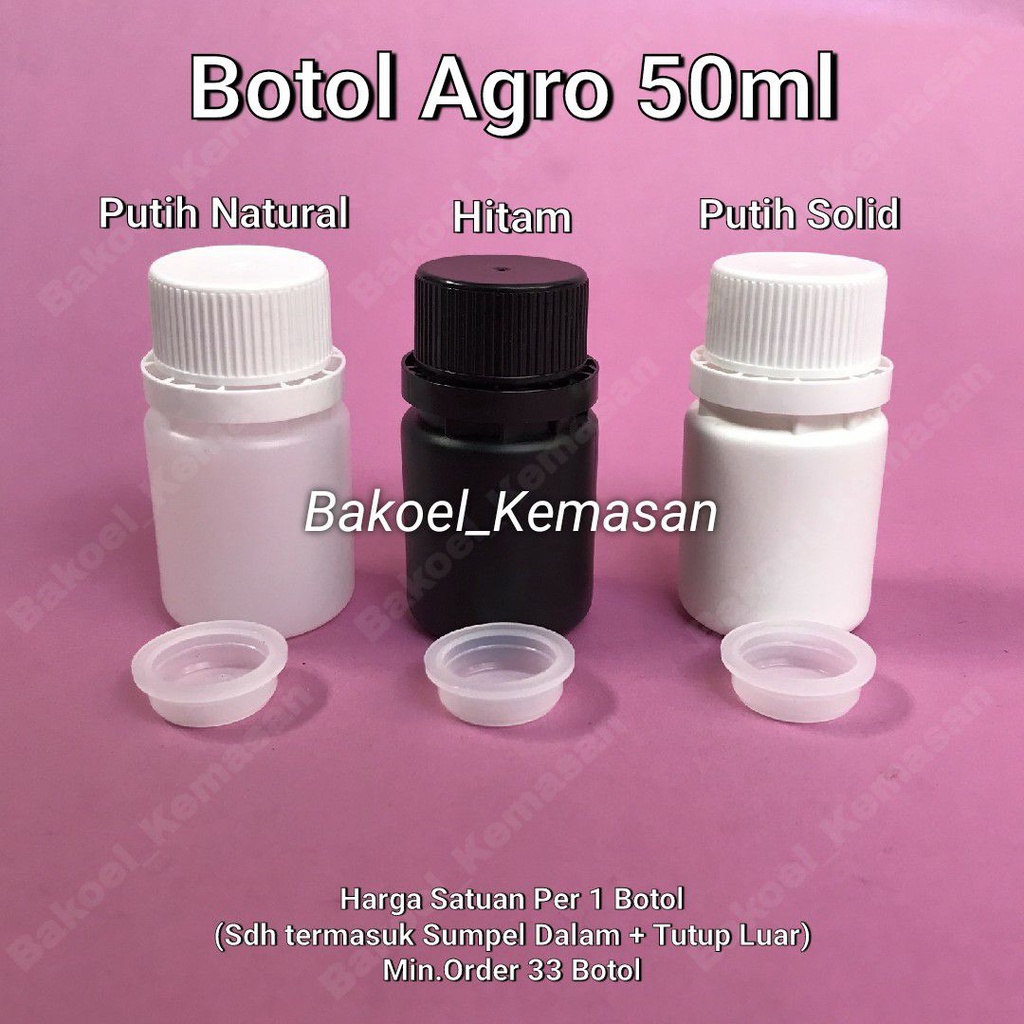 Jual Botol Agro HDPE TEBAL PREMIUM Putih Hitam 50ml Kecil / Botol Labor 50 ml | Shopee Indonesia