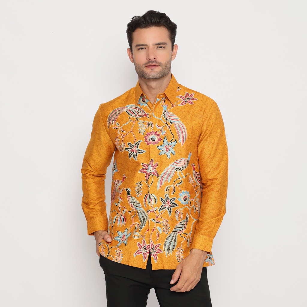 Jual Batik Semar Kemeja Lengan Panjang Andom Suko Kuning | Shopee Indonesia