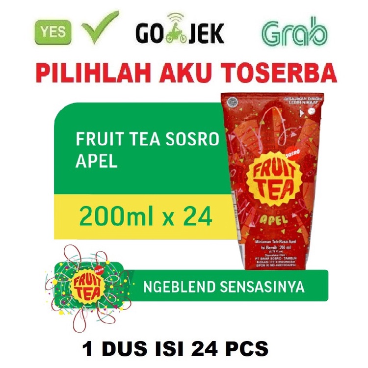 Jual Fruit Tea Sosro APEL Genggam 200 ml - ( HARGA 1 DUS ISI 24 pcs ...