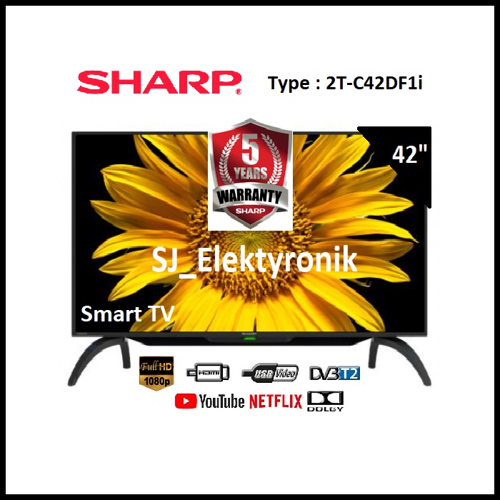 Jual (KHUSUS LUAR KOTA) LED TV Sharp 42 Inch 2T-C42DF1i / 42DF1 SmartTV FullHD - 42DF1i | Shopee ...