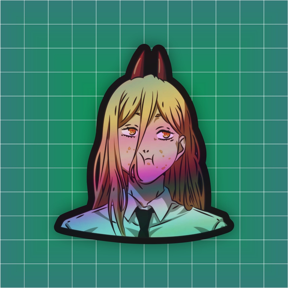Jual Sticker Anime Hologram Power chan ukuran 7 cm | Shopee Indonesia