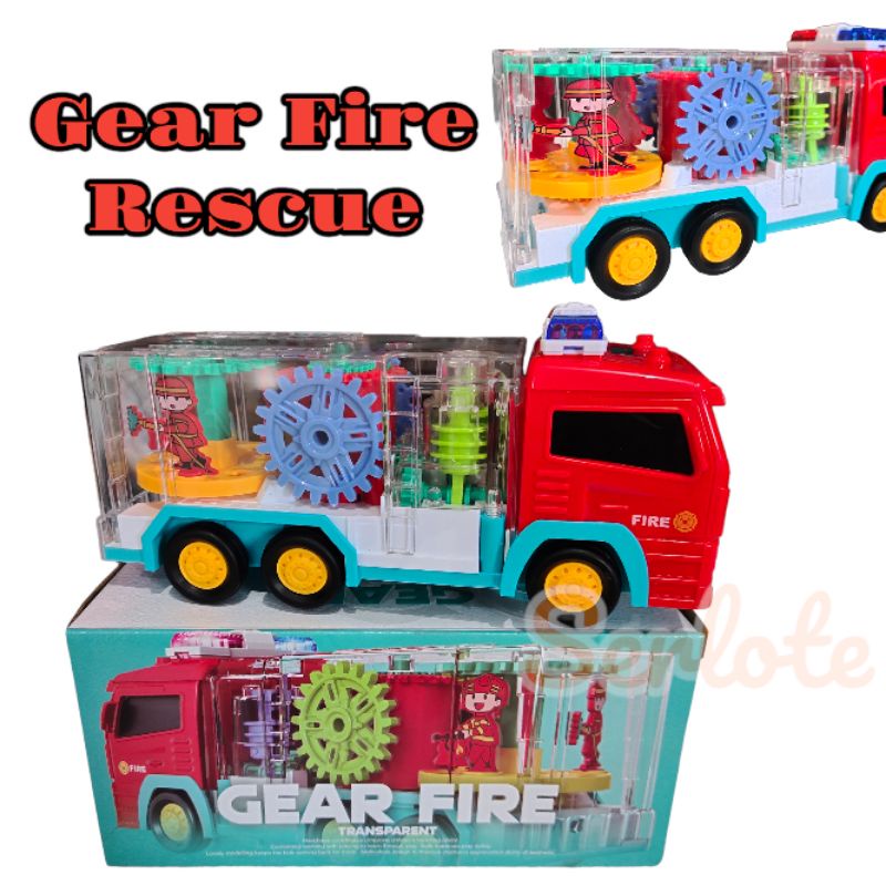 Jual Mainan Anak Gear Train Fire Fighter Kereta Mobil Pemadam Api Lampu ...