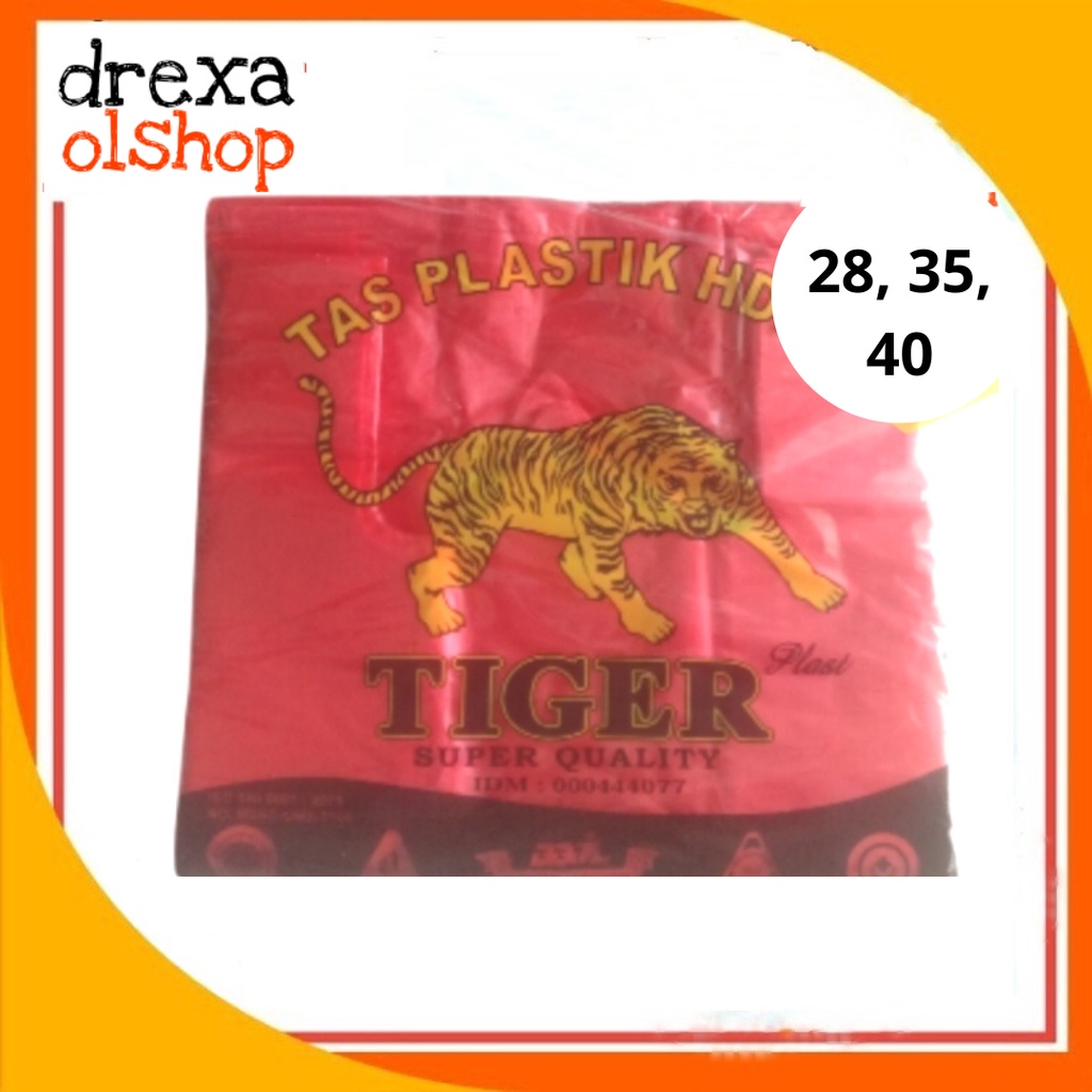 Jual kantong plastik kresek HD Tiger merah/ Tas plastik HDPE Tiger ...