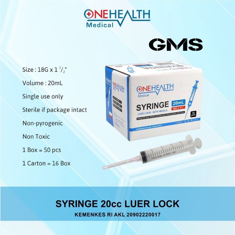 Jual Syringe 20ml / Spuit 20cc Luer Lock Per Box isi 50 Pcs | Shopee ...