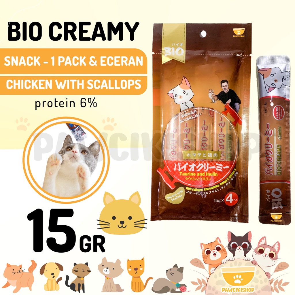 Jual PAWCIKISHOP - BIO CREAMY CHICKEN SCALLOP ISI 4 / bio creamy / bio ...
