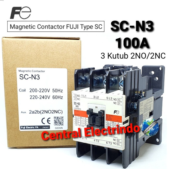 Jual MAGNETIC CONTACTOR SCN 3 220VAC. ORIGINAL | Shopee Indonesia