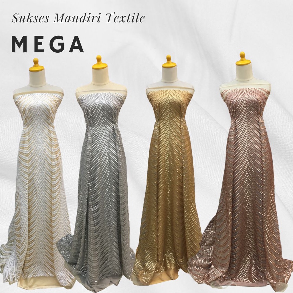 Jual [MEGA] Brokat Brukat Tile Premium Mewah Warna White Gold Silver ...