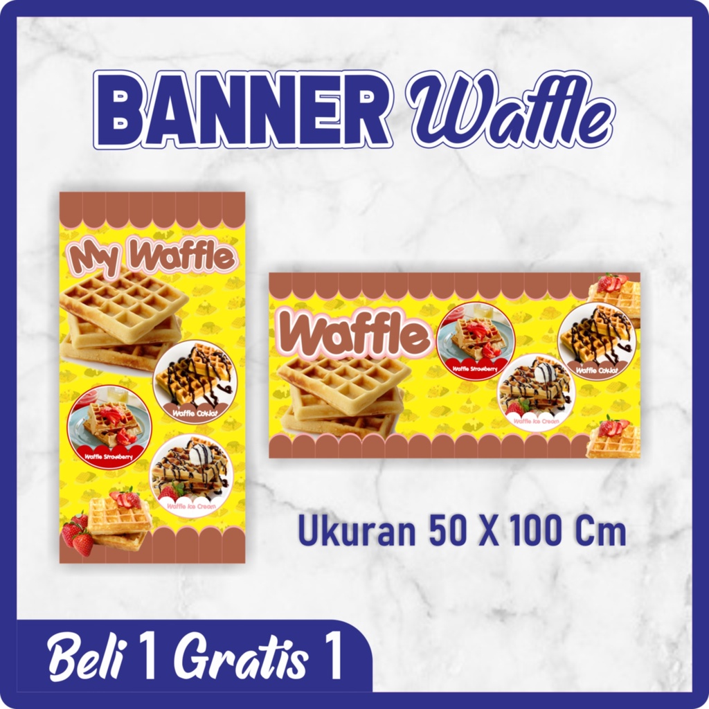 Jual CETAK SPANDUK BANNER WAFFLE BELI 1 GRATIS 1 UKURAN 50 X 100 CM ...