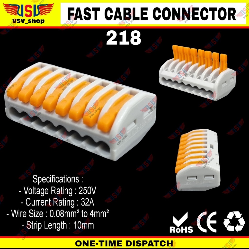 Jual Sambungan Kabel listik Konektor wago Terminal 8 pin Penyambung ...