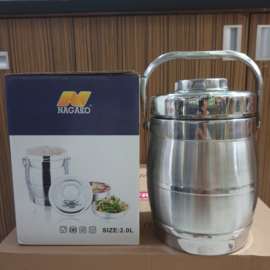 Jual rantang tunggal stainless 2 lietr nagako 3 susun / rantang 3 susun ...