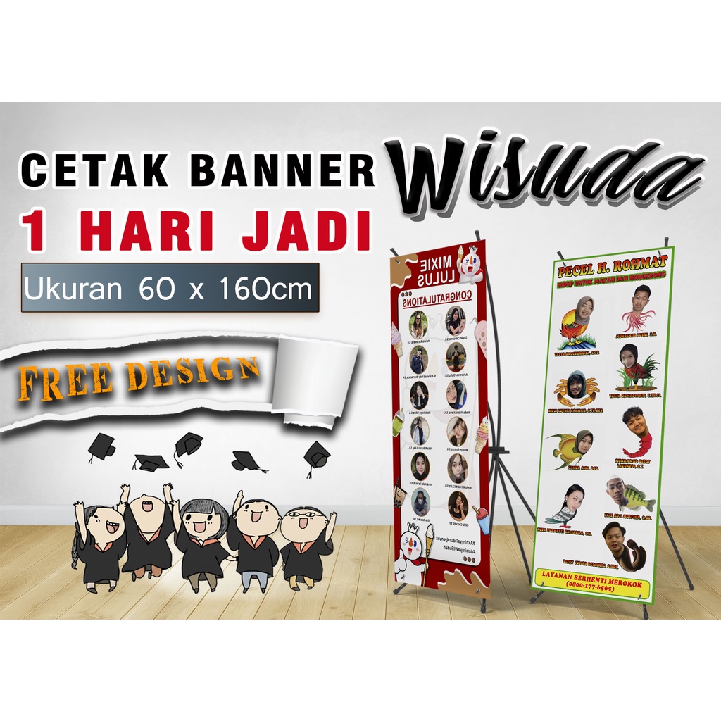 Jual Banner + Tiang Baner Wisuda Graduation Lulus | Shopee Indonesia