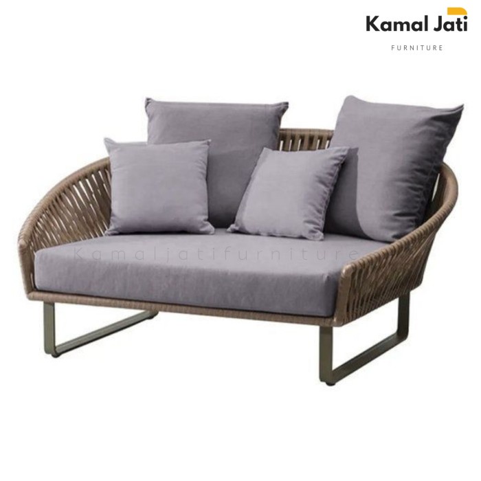 Jual sofa rattan outdoor synthetic (daybed anyaman tali tope, kursi ...