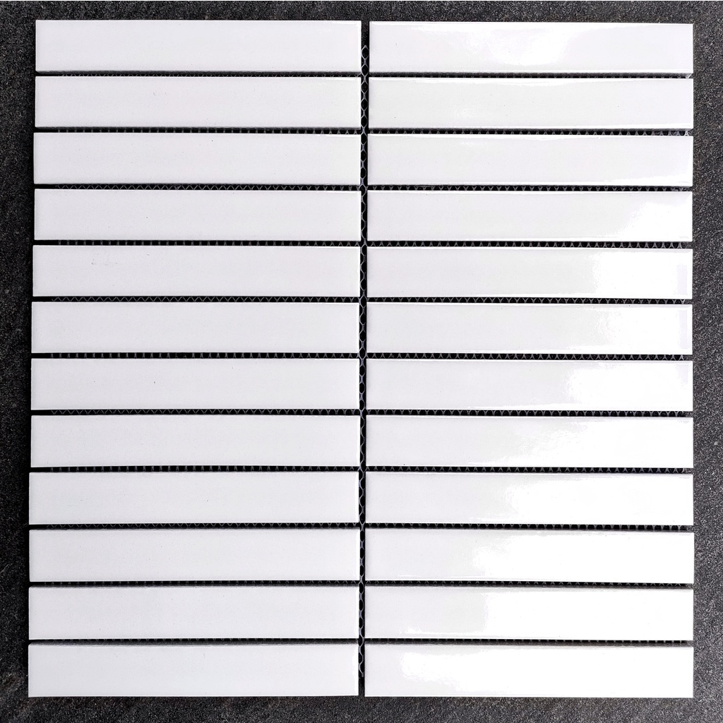 Jual Keramik Mosaic Kitchen Set Consulate Long Striped White Glossy ...