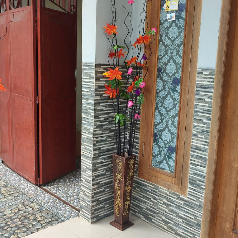 Jual Rangkaian bunga pojok | 1set lengkap bunga | pot 60cm | Shopee ...