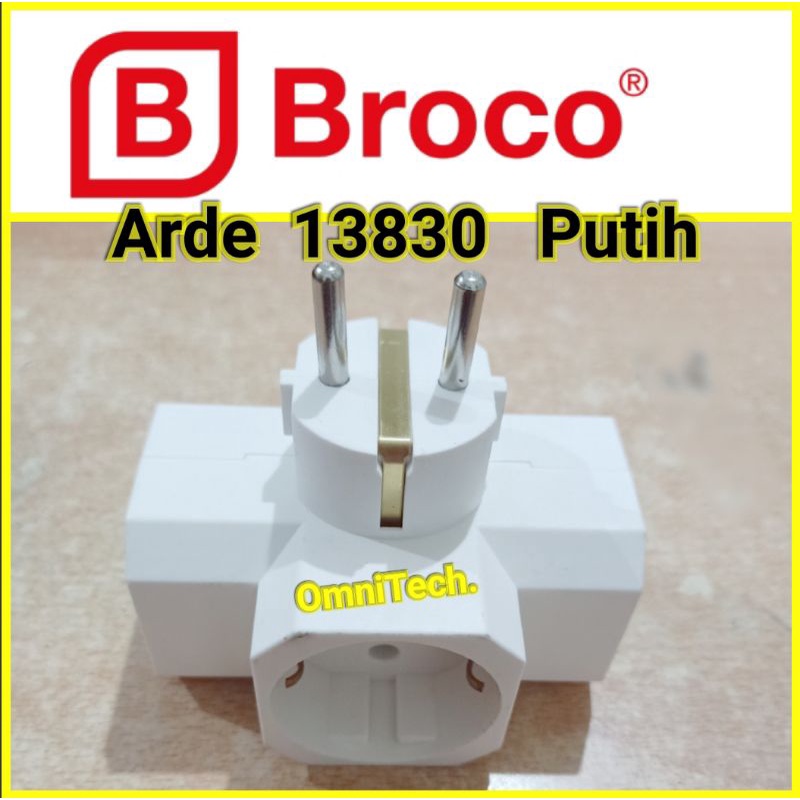 Jual Tusuk Stop Kontak Colokan Cabang 3 T Arde Broco 13830 White Putih ...