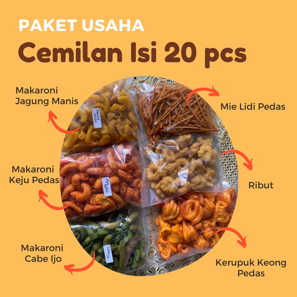 Jual Paket Usaha Cemilan Isi 20 pcs | Shopee Indonesia