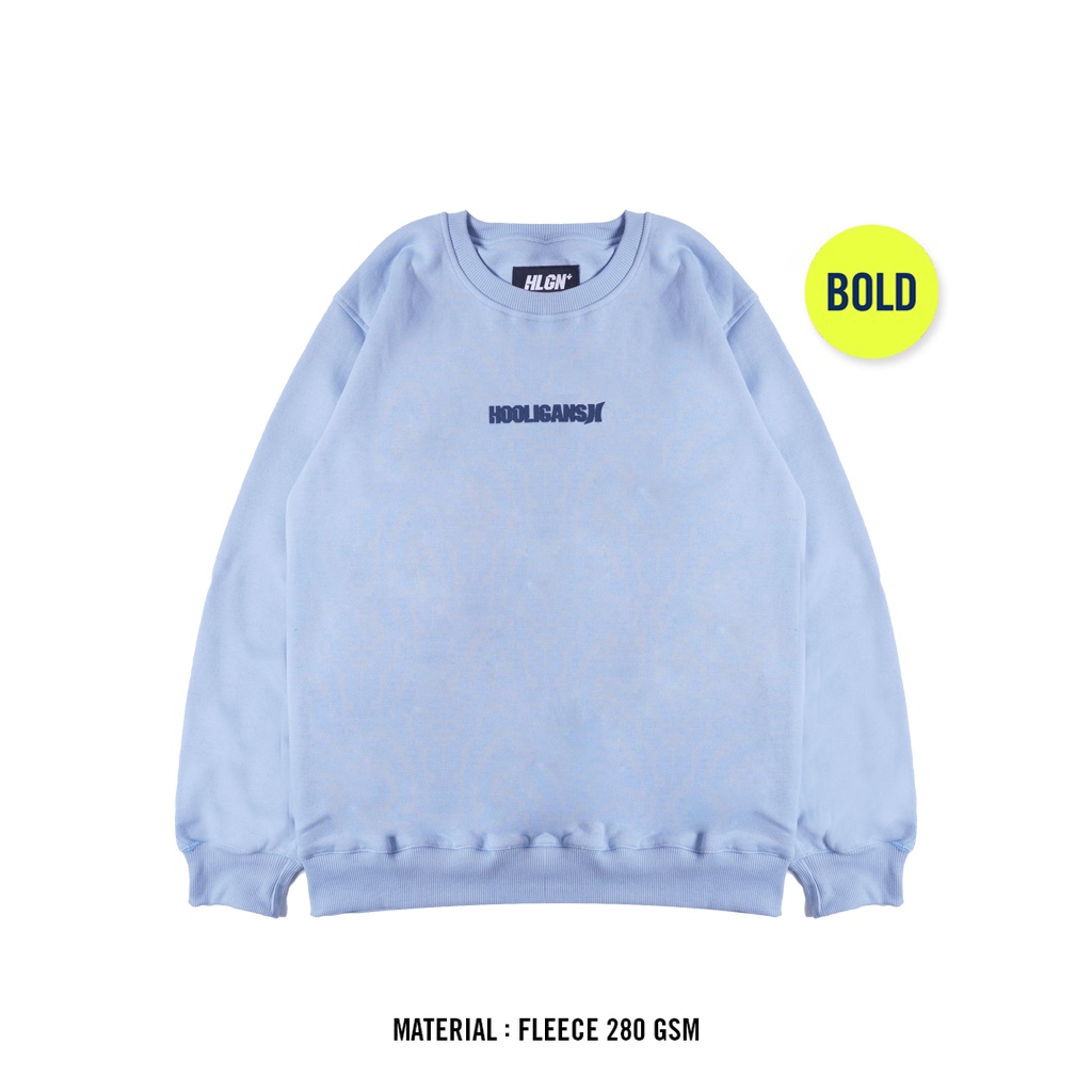 Jual HOOLIGANS Crewneck Bold Speziale Dusty Blue | Shopee Indonesia
