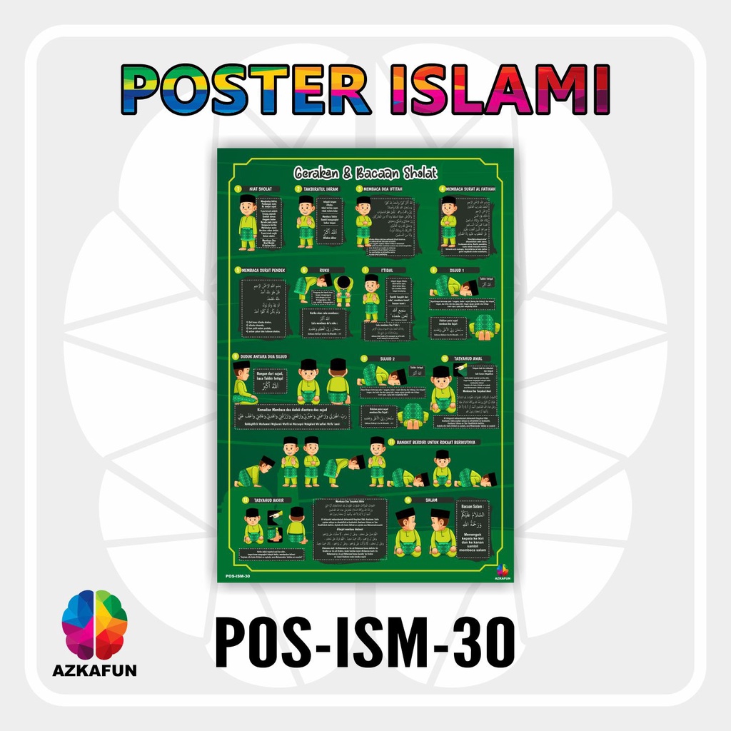 Jual Poster Edukasi PRAKTEK SHOLAT - Poster edukasi islami poster ...