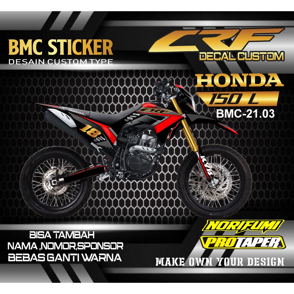 Jual STICKER DECAL HONDA CRF 150L /DEKAL STRIPING MOTOR HONDA CFR ...