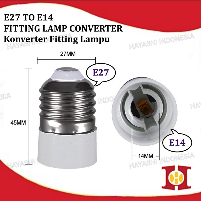 Jual Konverter Fitting Lampu E27 ke E14 Cap Lamp Light Converter Adapter | Shopee Indonesia