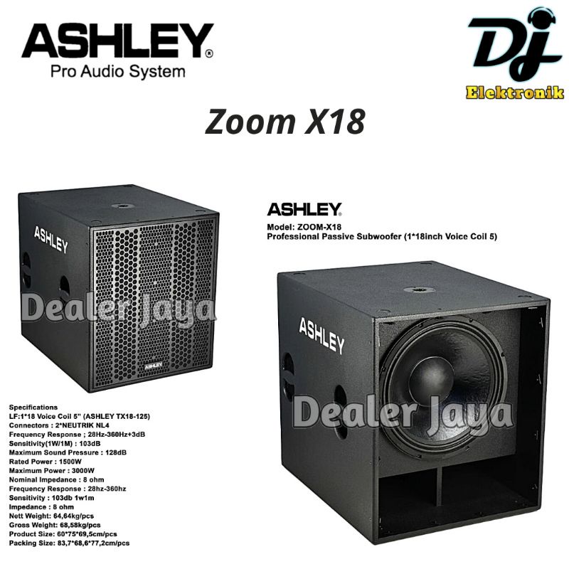 Jual Speaker Subwoofer Ashley ZOOM X 18 / ZOOM X18 / ZOOMX18 - 18 inch ...