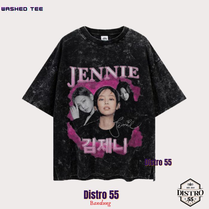 Jual KAOS JENNIE BLACK WASHED VINTAGE TEE / BLACKPINK / DISTRO 55 BANDUNG / WASHED TSHIRT ...