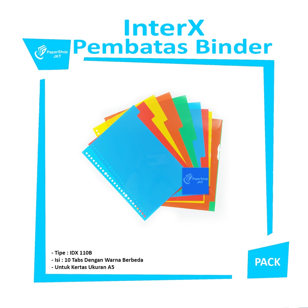 Jual INTER X FOLDER - Index Divider A5 - 10 Tab - Pembatas Binder Note ...