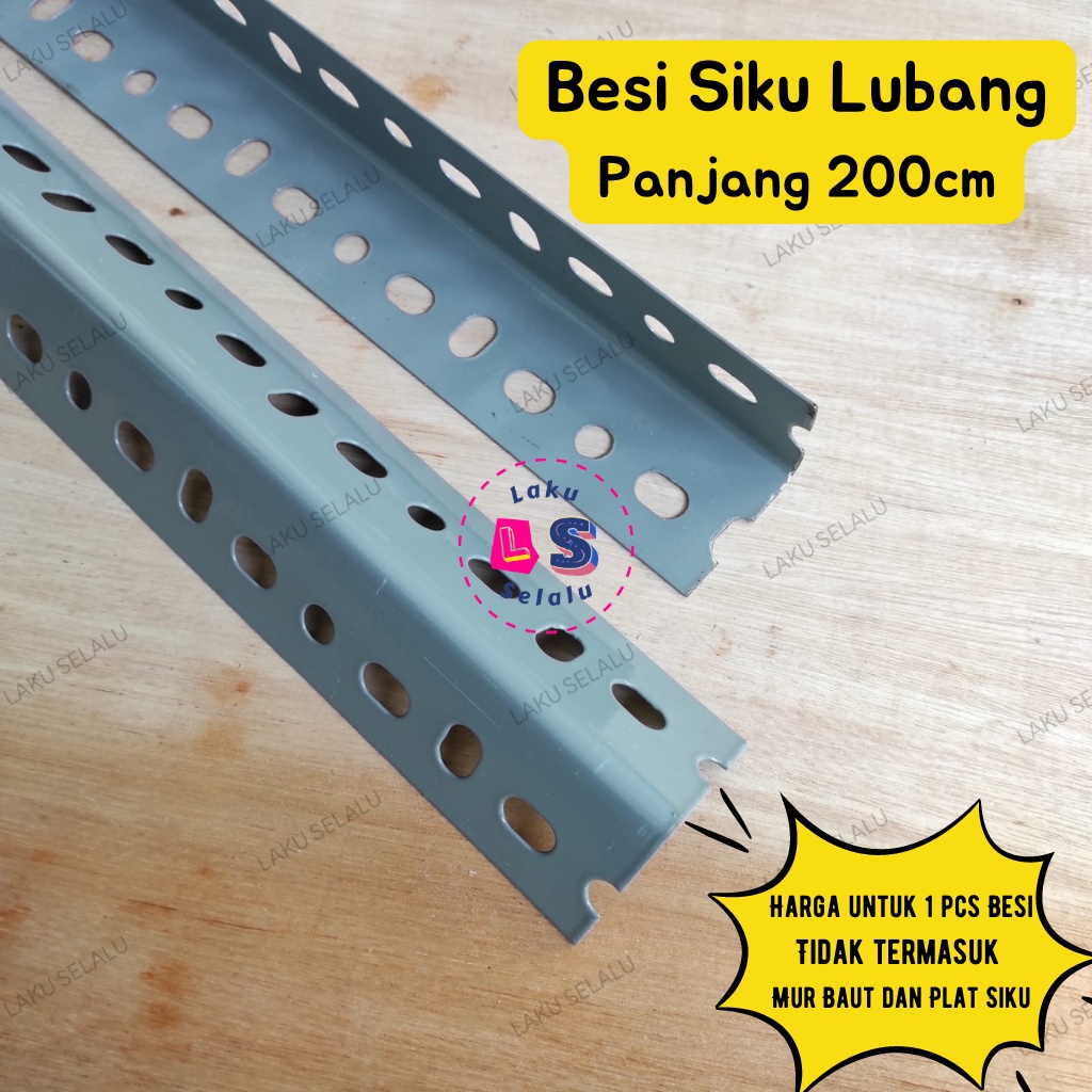 Jual BESI SIKU LUBANG Tebal 1mm BESI SIKU RAK 200 cm 2 meter | Shopee ...