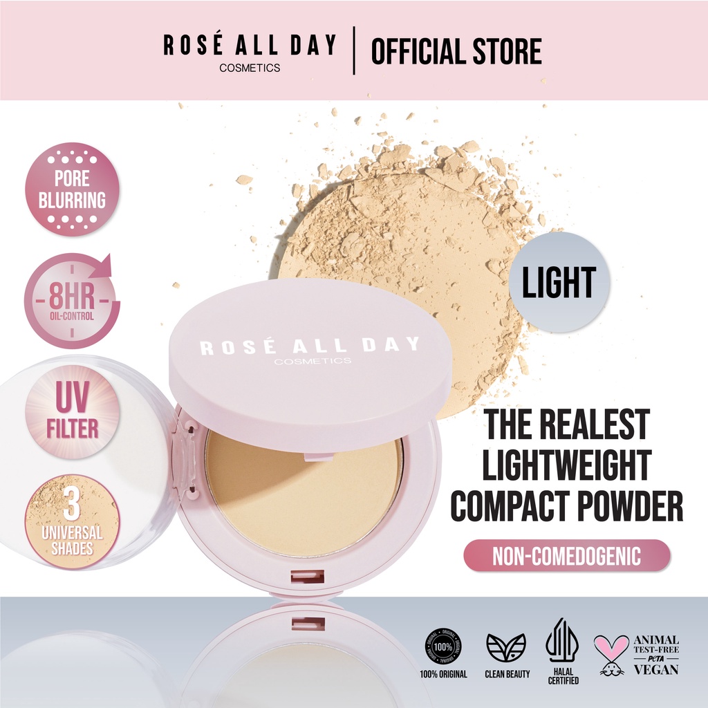 Jual Rosé All Day The Realest Lightweight Compact Powder in Light ...