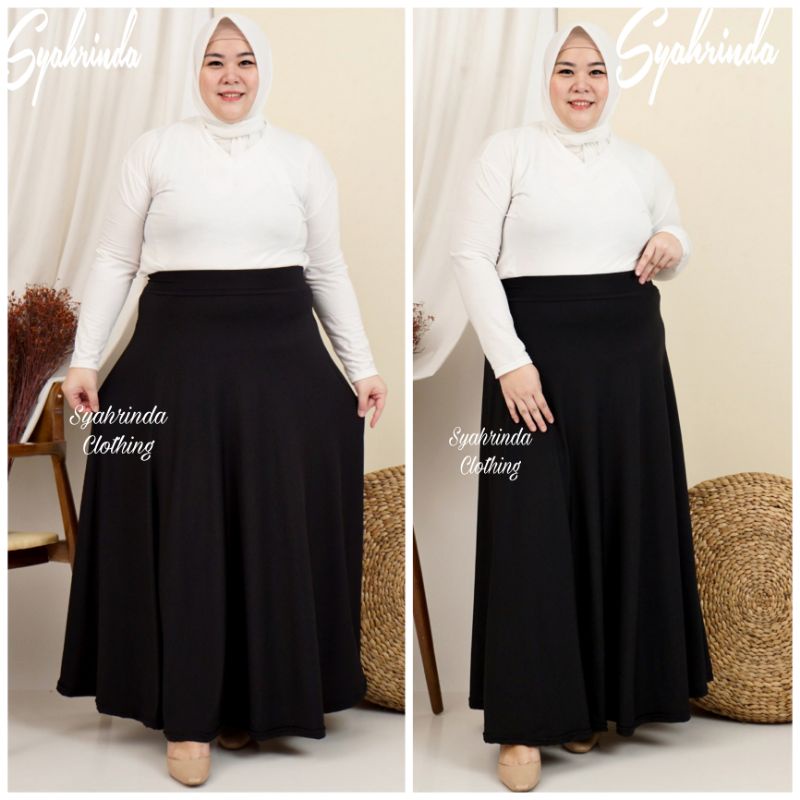 Jual Rok Jumbo Panjang Polos Lebar Wanita Jersey Premium Import Rok ...