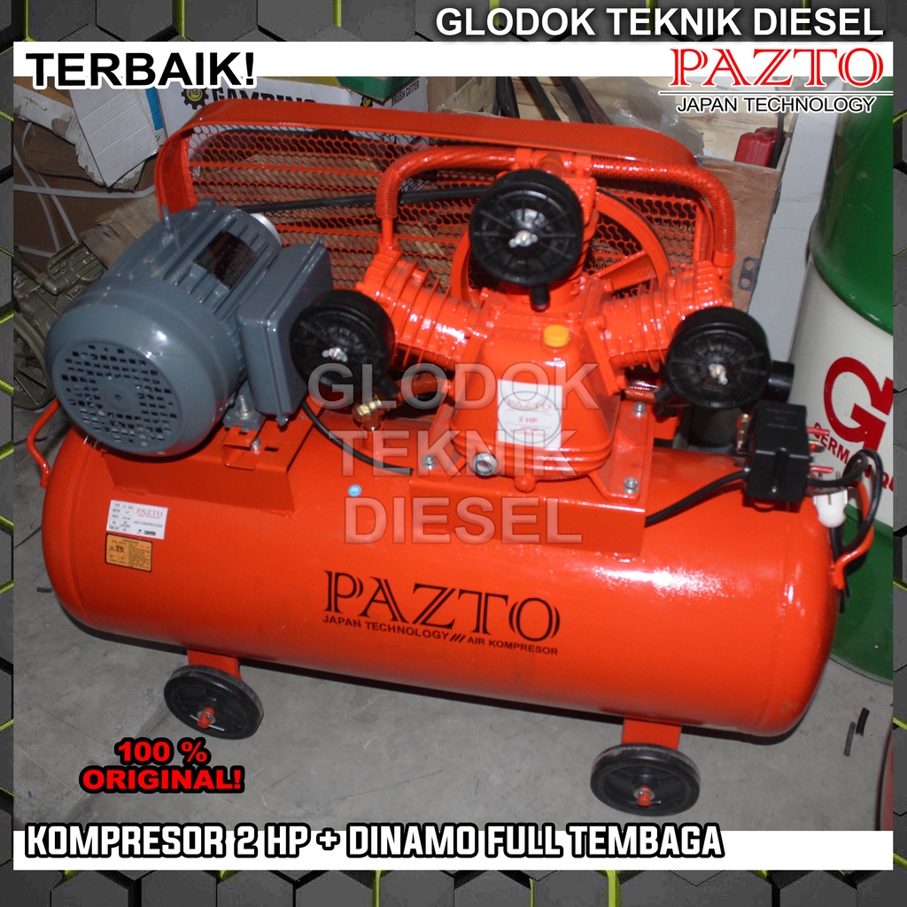 Jual PAZTO Kompresor Angin 2 HP + Dinamo Motor Tembaga Compressor ...