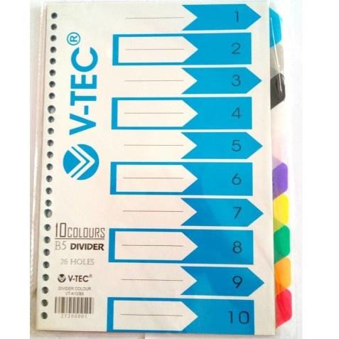 Jual O98 V tec divider binder pembatas file loose leaf cardboard angka ...